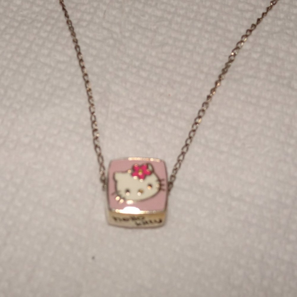 Hello Kitty Sanrio Jcm 925 Box Charm "B" Necklace - Gem